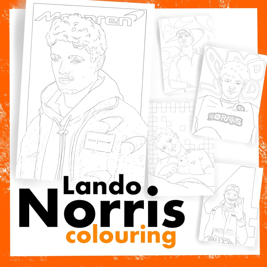 Lando Norris Coloring Printables, Lando Norris Poster, Mclaren F1 ...