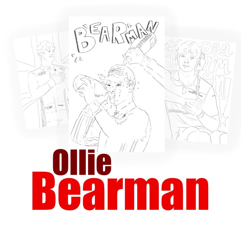 Ollie Bearman Coloring Printables, Ollie Bearman Poster, Haas, Scuderia ...
