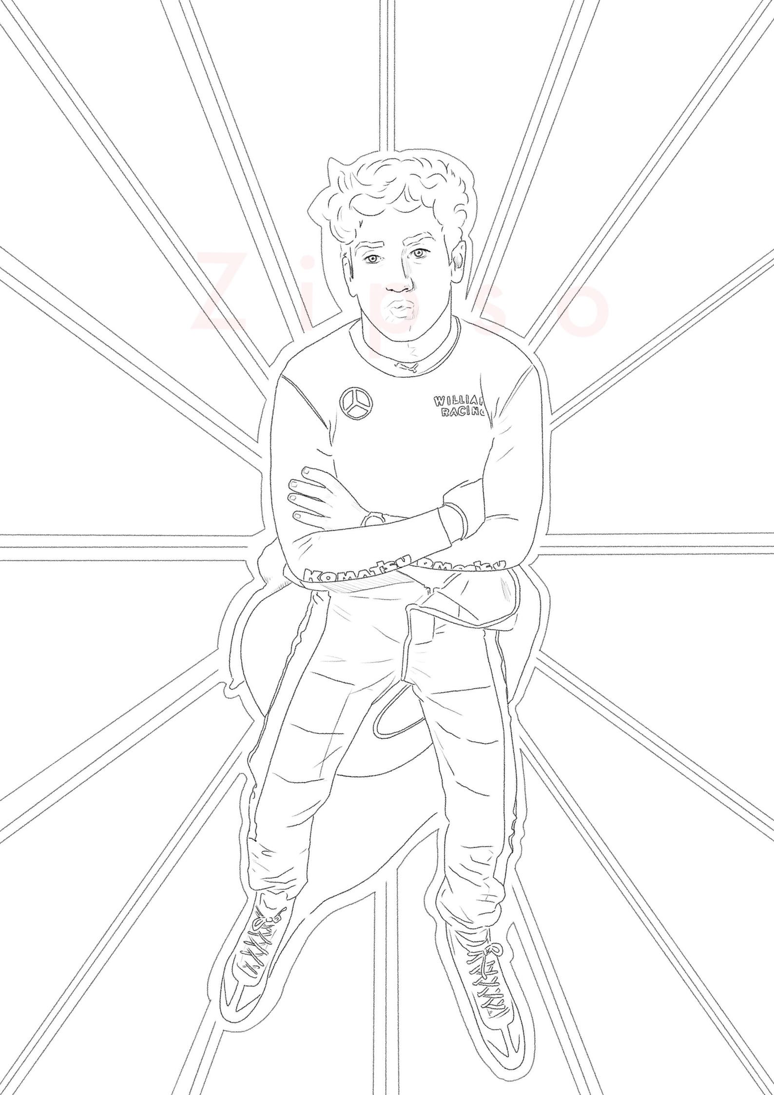 Franco Colapinto Coloring Printables, Williams Poster, F1, Formula 1 ...