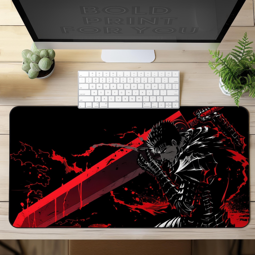 Anime Guts Berserk Dark Desk Mat, Gaming Mouse Mat, Keyboard Laptop ...