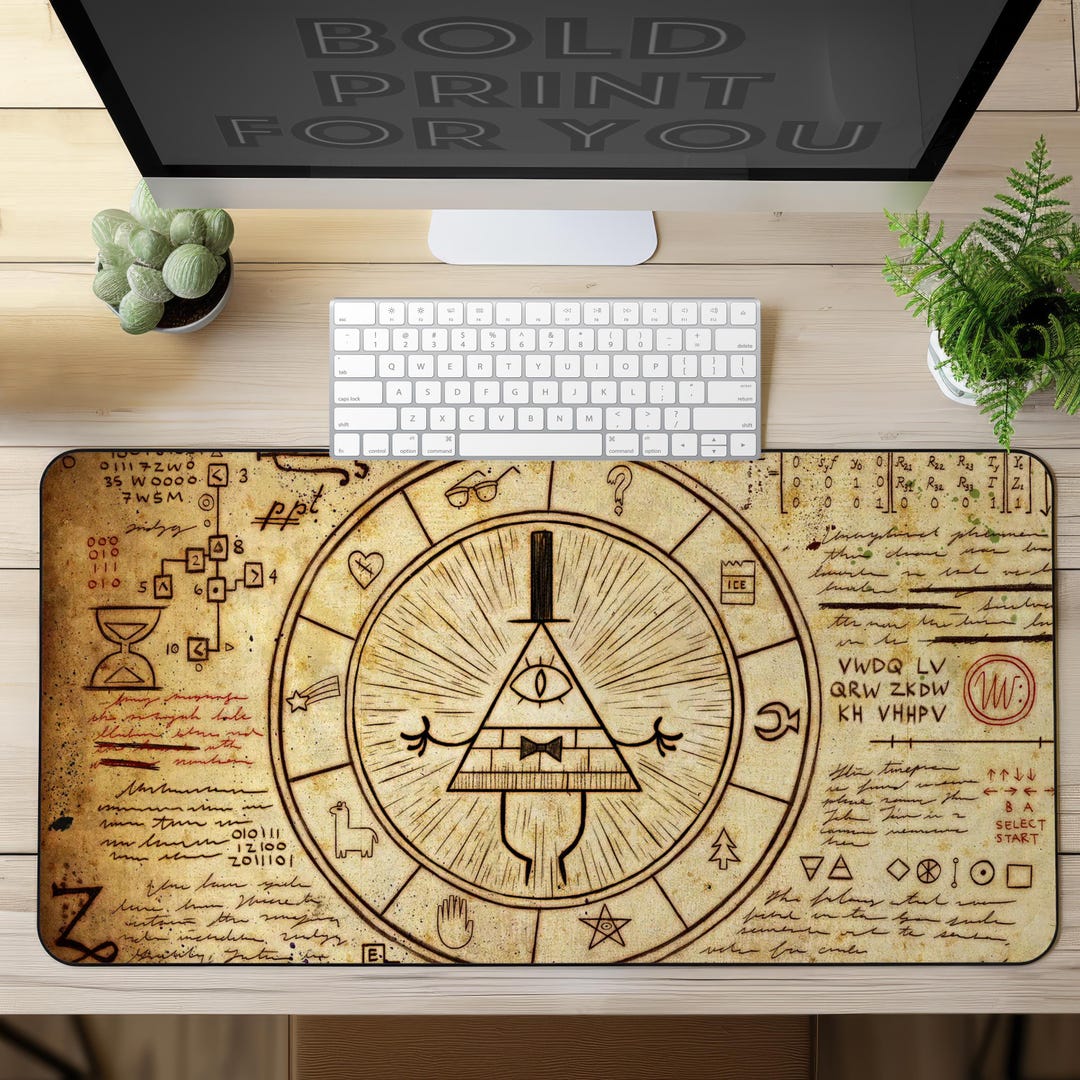 Gravity Falls Desk Mat, Secret Bill Cipher Gaming Mouse Mat, Keyboard ...
