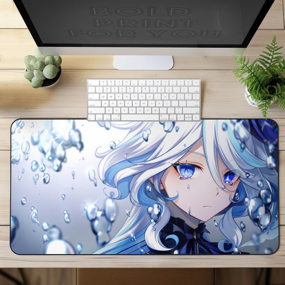 Anime Girl Furina Genshin Desk Mat, Gaming Mouse Mat, Keyboard Laptop ...