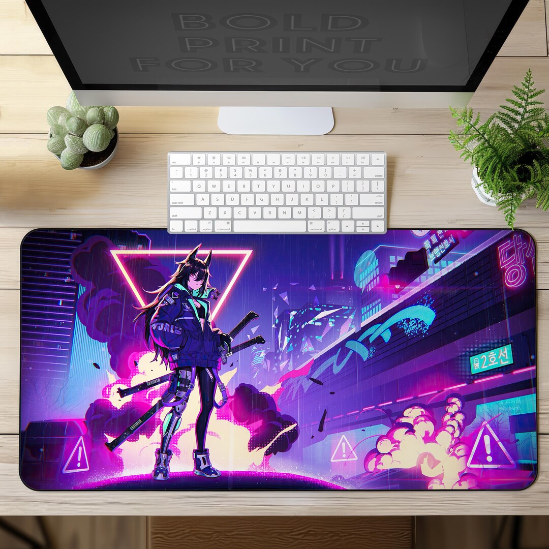 Anime Katana Anime Girl Desk Mat, Gaming Mouse Mat, Keyboard Laptop ...