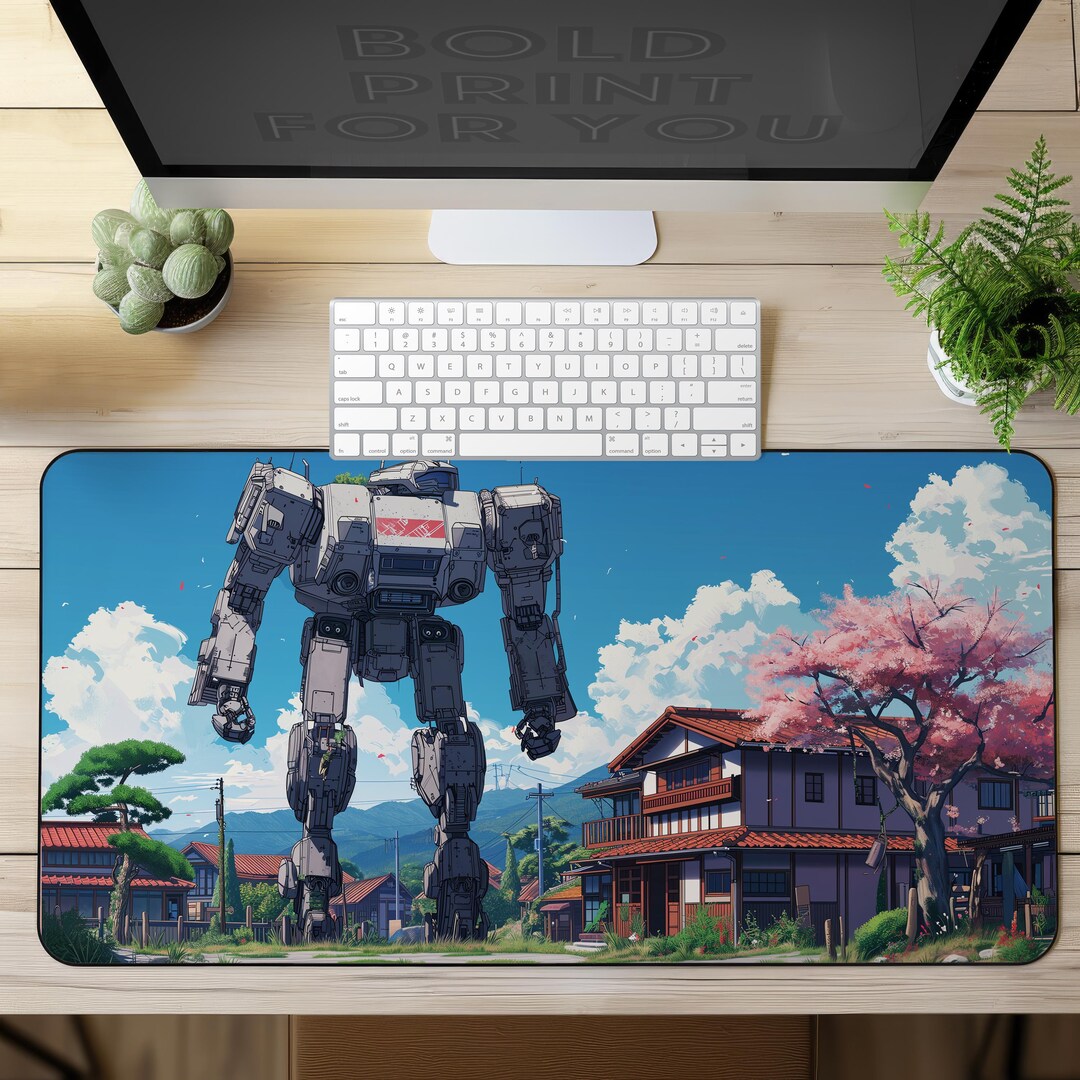 Anime Robot Mouse Mat | Cyborg Gaming Desk Pad & Office Decor | Mecha ...
