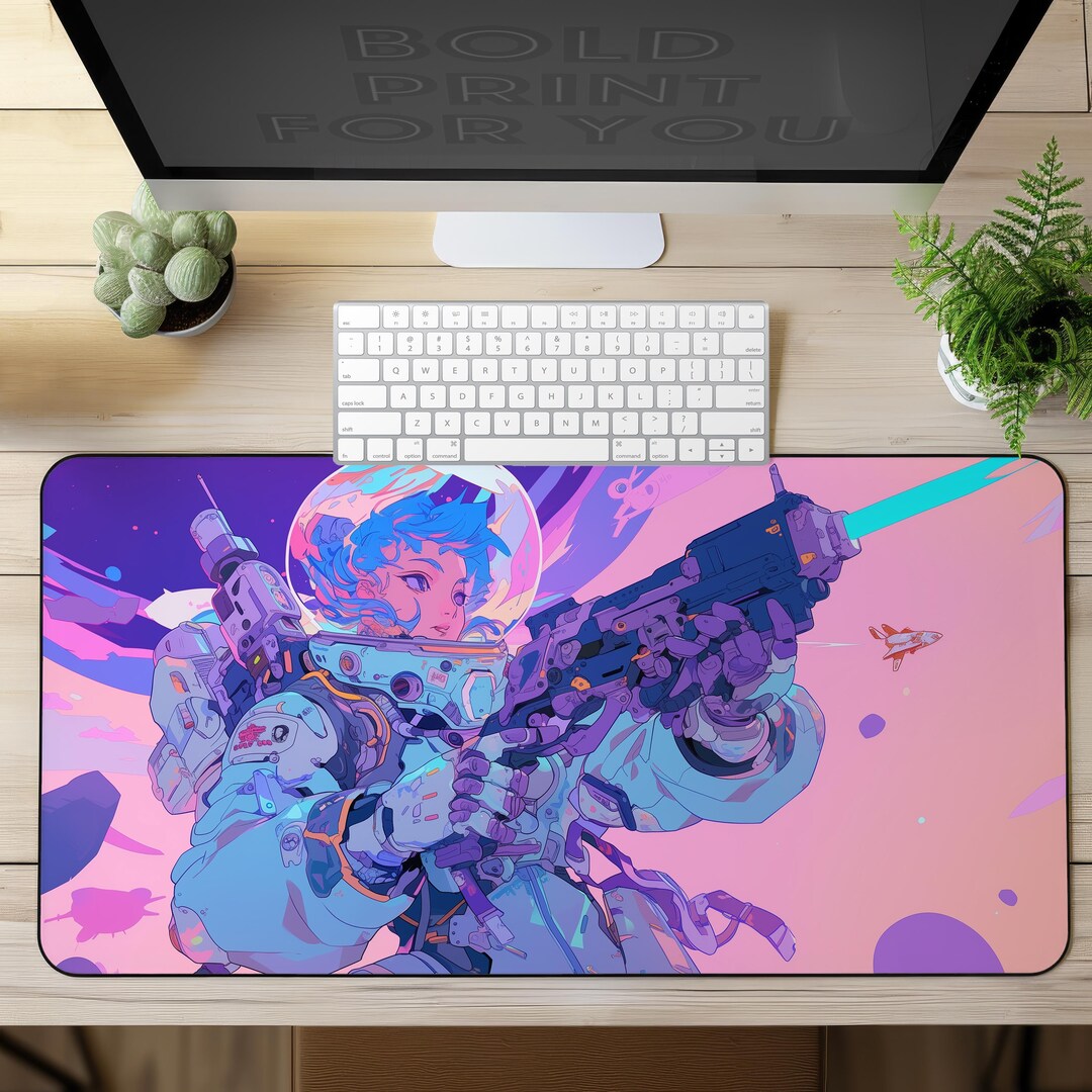 Anime Space Pirate Girl Mouse Mat | Gaming Desk Pad & Office Decor ...