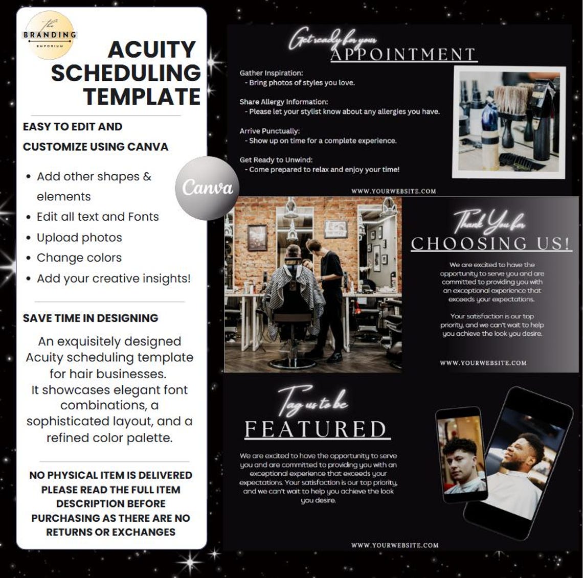 Barber Shop Acuity Scheduling Template: DIY Booking Site (canva ...