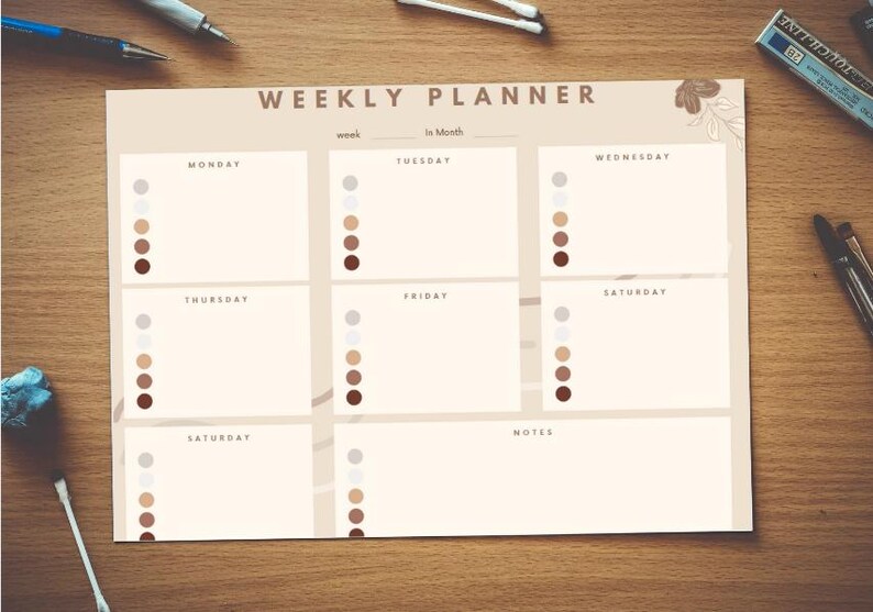 Scrapbook Style Weekly Planner Printable, Weekly Schedule, Daily ...