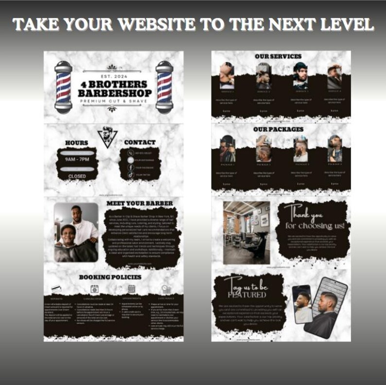 Barber Shop Acuity Scheduling Template: DIY Booking Site (canva ...