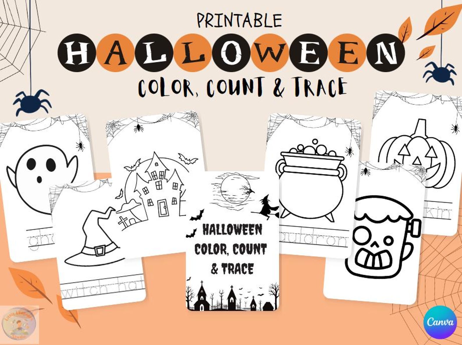 Halloween Printable Busy Book: Coloring, Counting, and Tracing, Busy ...