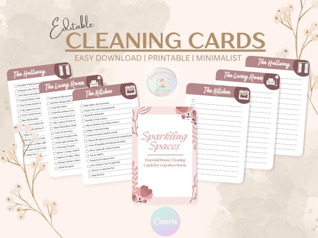 Cleaning Printable Checklist Sparkling Spaces Essential House Cleaning ...