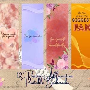 Positive Affirmation Printable Bookmarks Set Digital Download Gift ...