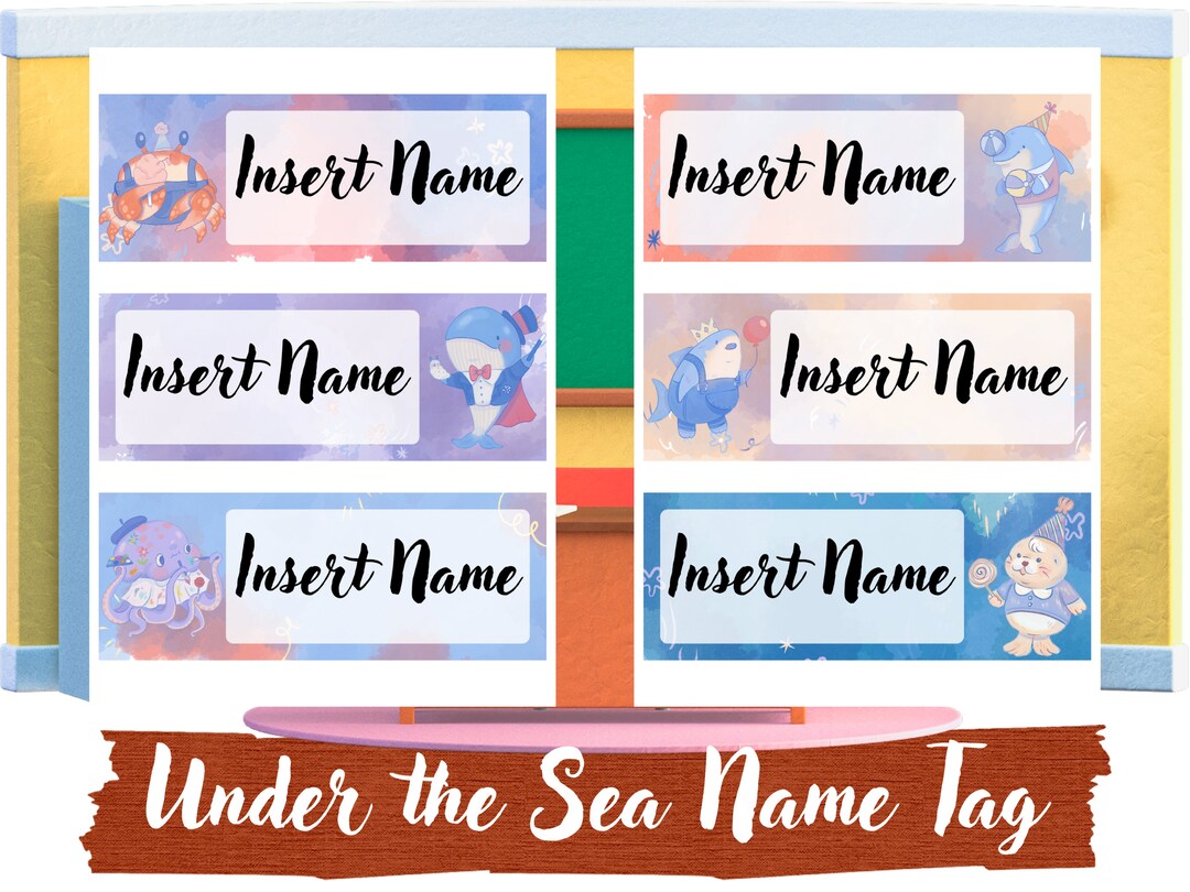 Under the Sea Classroom Name Tag Vibrant Ocean Background, Easily ...