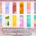 Positive Affirmation Printable Bookmarks Set Digital Download Gift ...