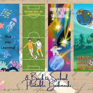 Back to School Printable Bookmarks Set Digital Download Gift Ideas ...