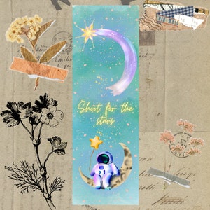Astronomy and Space Bookmark Printable Moon Astronaut Space Galaxy ...