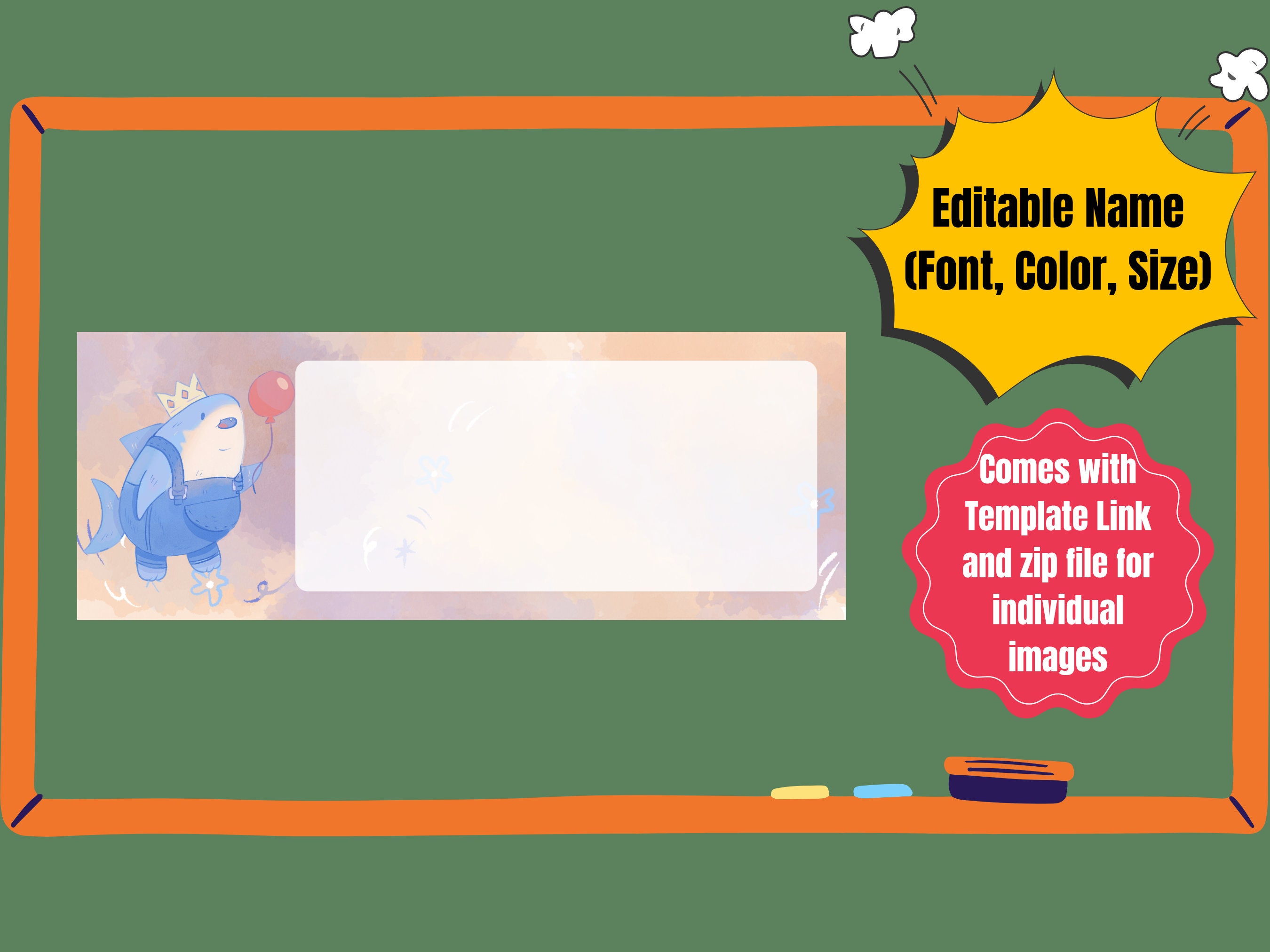 Under the Sea Classroom Name Tag Vibrant Ocean Background, Easily ...