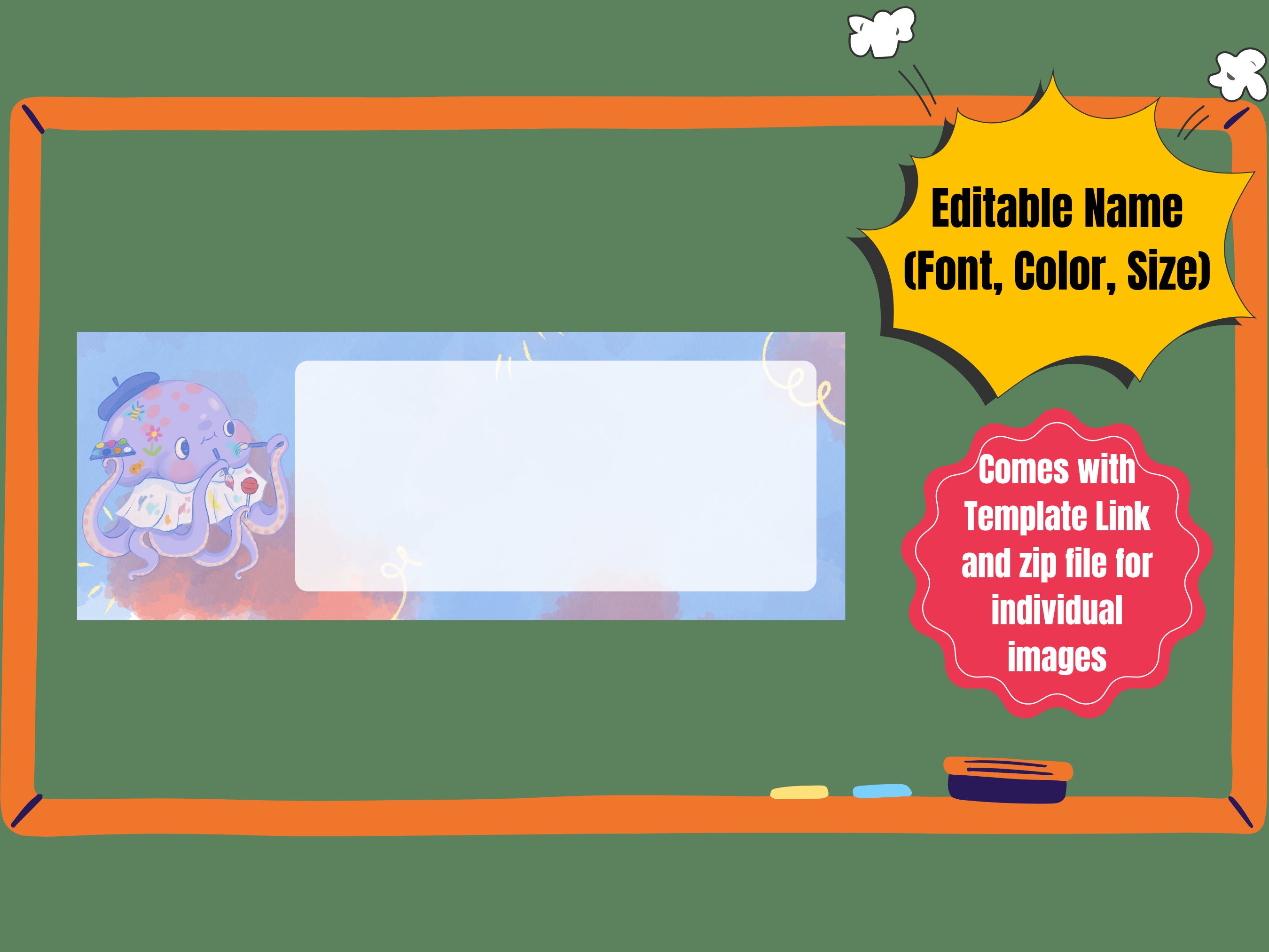 Under the Sea Classroom Name Tag Vibrant Ocean Background, Easily ...