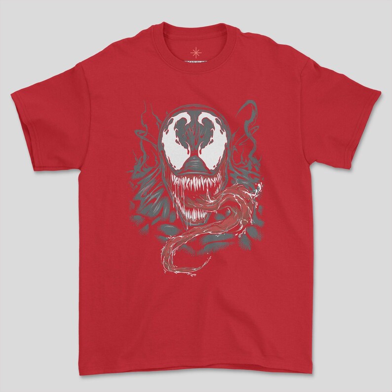 Venom Snarling Head T-shirt Comic Superhero Grunge Close-up With ...