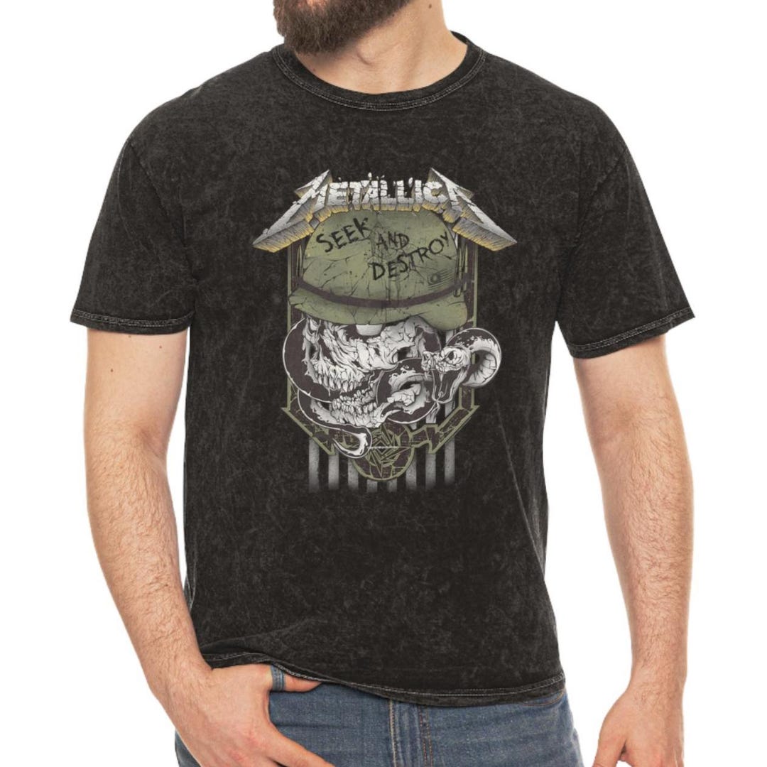 Metallica Band Tee for Men and Women, Vintage Rock Shirt, Mineral Wash ...