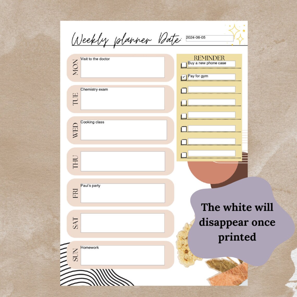 Weekly Planner Printable Landscape, Minimalist Weekly Schedule, Week at ...