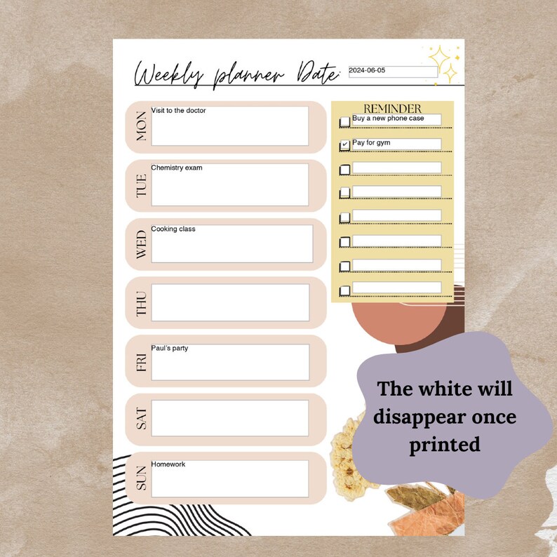 Weekly Planner Printable Landscape, Minimalist Weekly Schedule, Week at ...