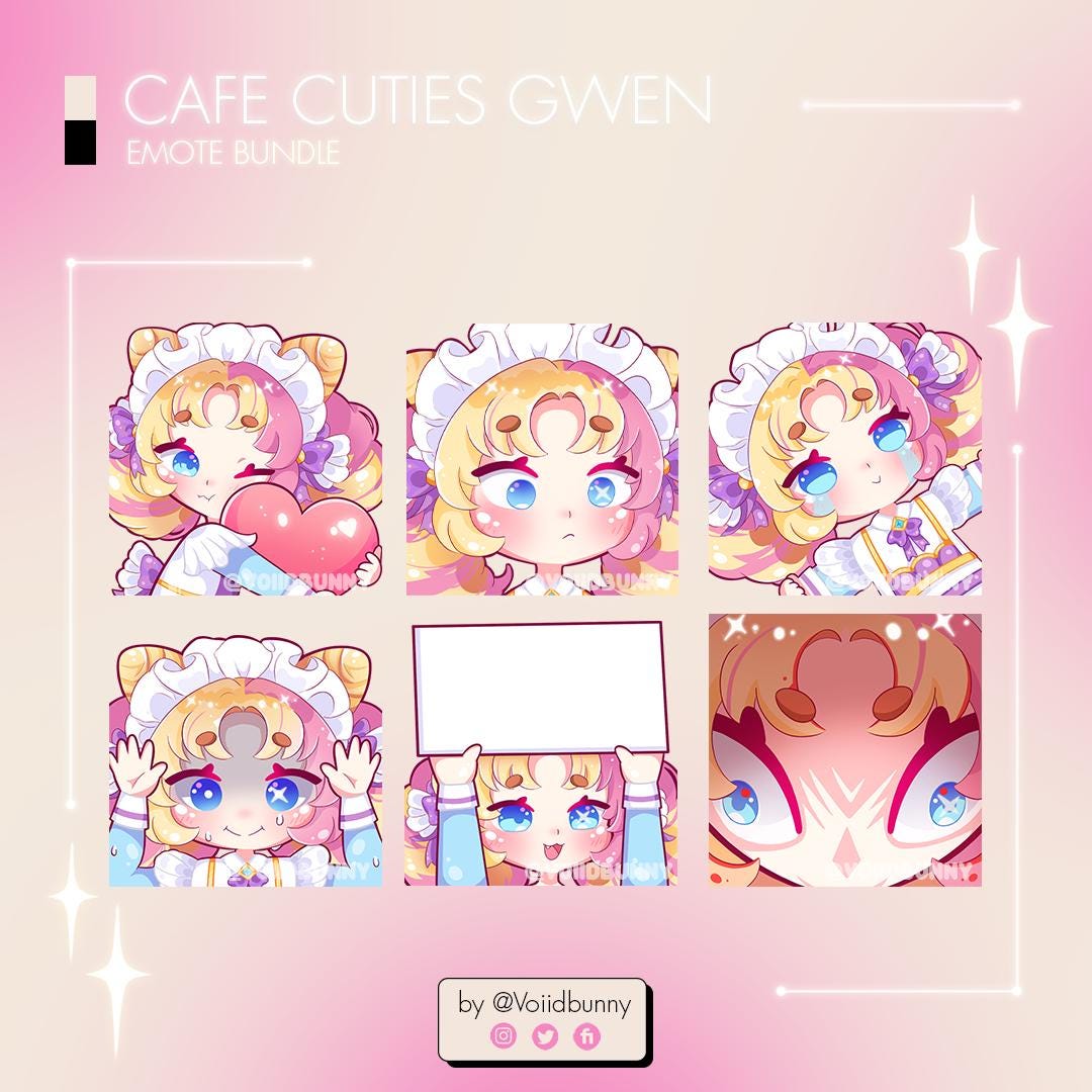 Cafe Cuties Gwen From League of Legends/arcane Twitch/discord Emotes ...