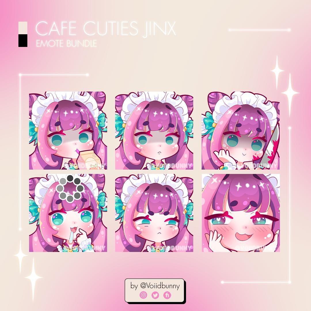 Cafe Cuties Jinx From League of Legends/arcane Twitch/discord Emotes ...