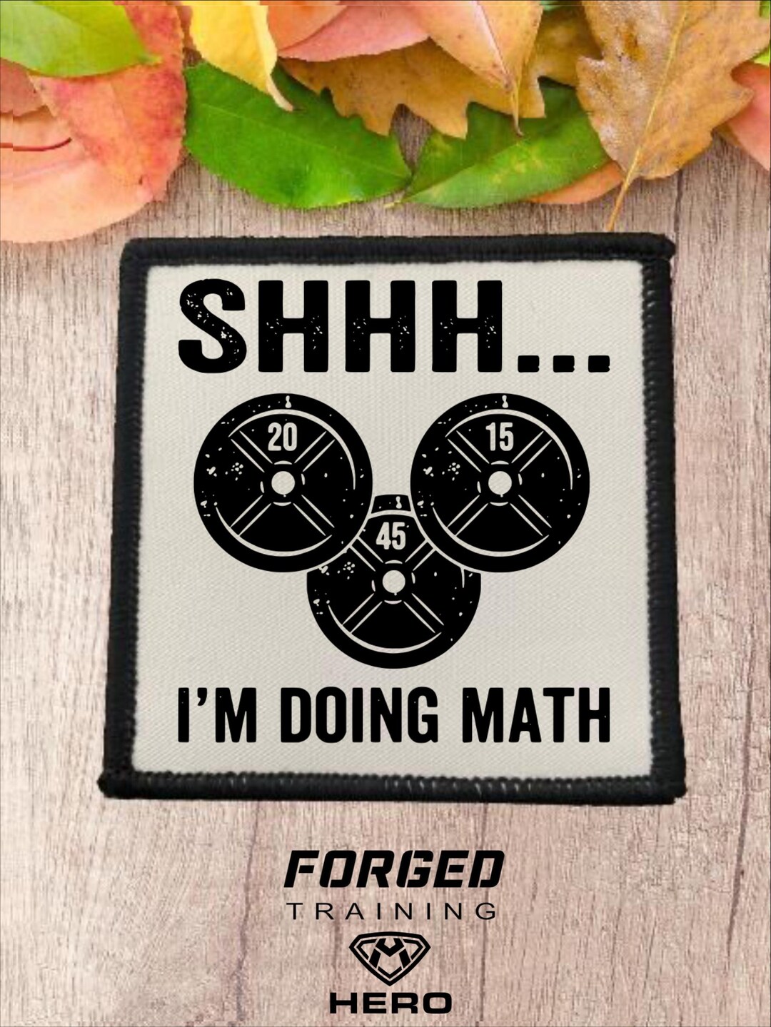 Gym Patch Fun Weights Counting Patch Custom Printed Velcro Patch for ...