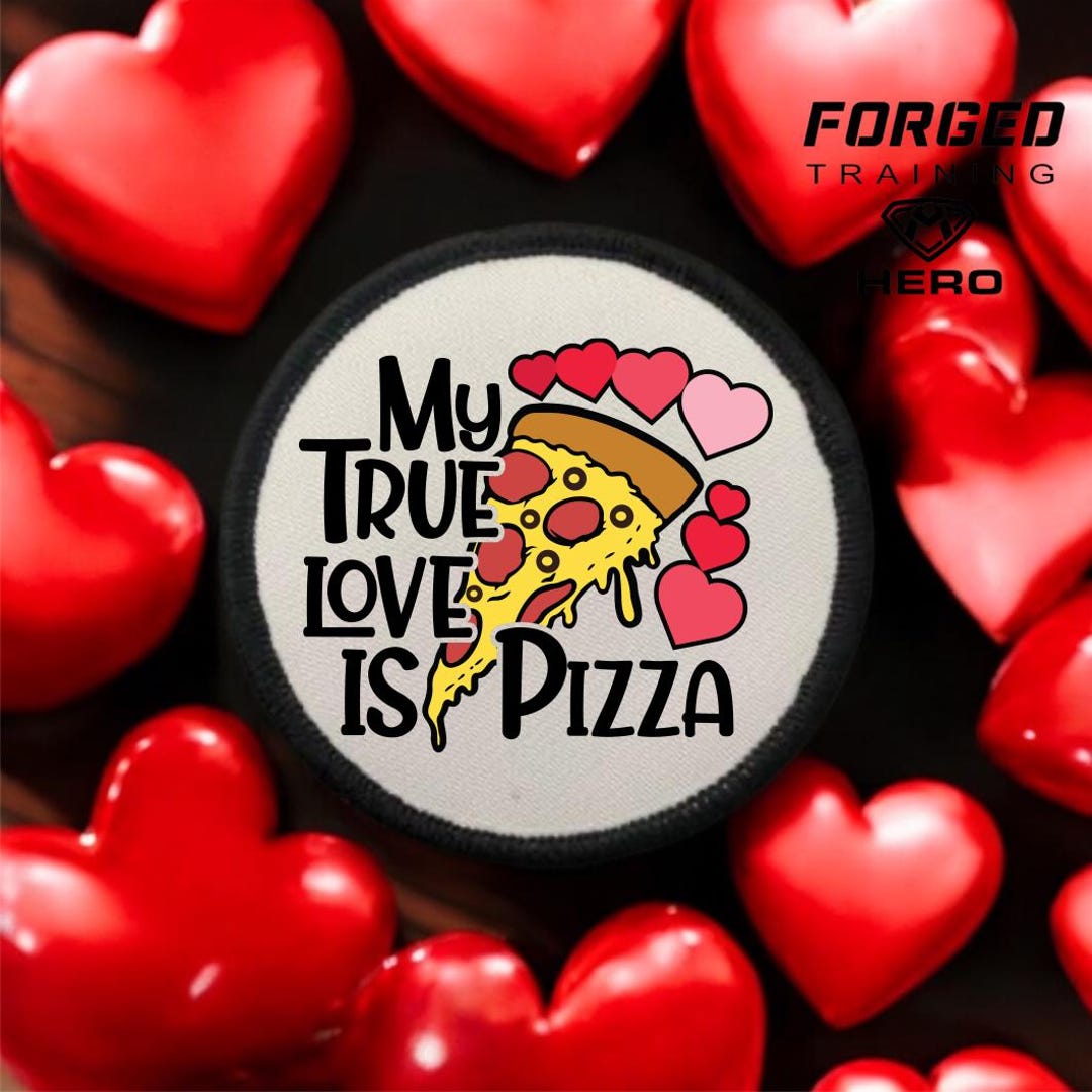 Pizza Patch My True Love Patch Pizza is My Love Circle Velcro Patch Cool Lovers Pizza Slice on a ...