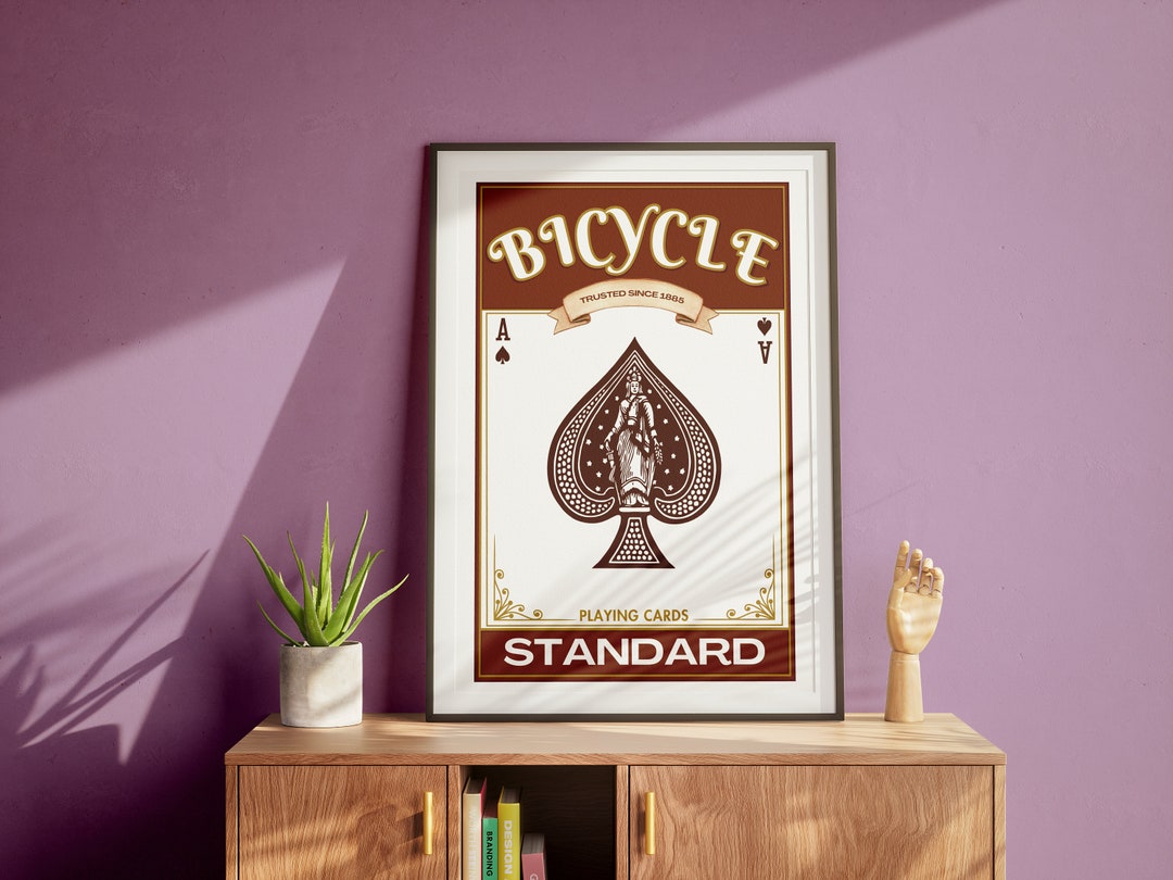 Playing Cards Poster Retro-themed Wall Art Bicycle Cards Preppy Wall ...
