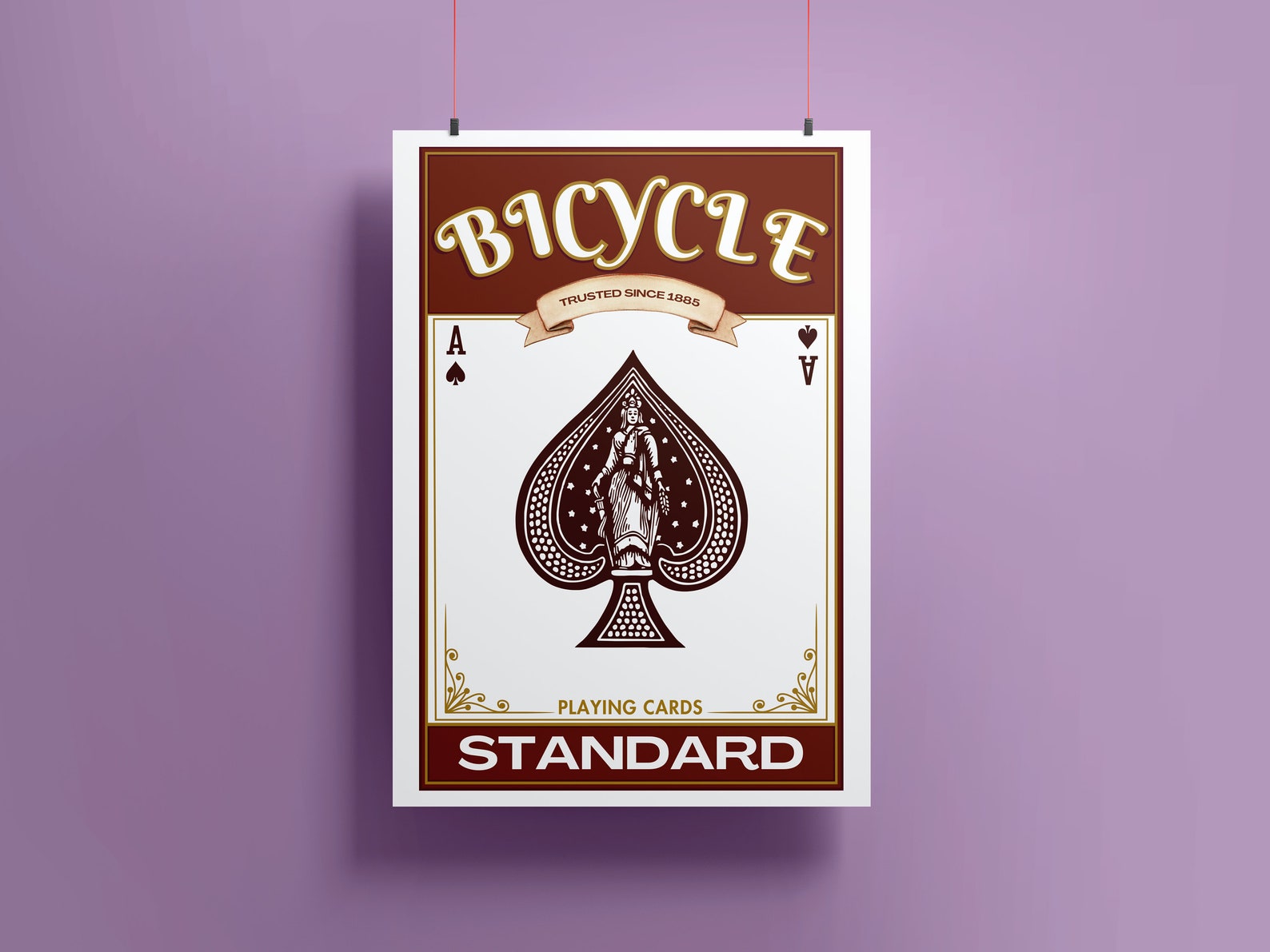 Playing Cards Poster Retro-themed Wall Art Bicycle Cards Preppy Wall ...