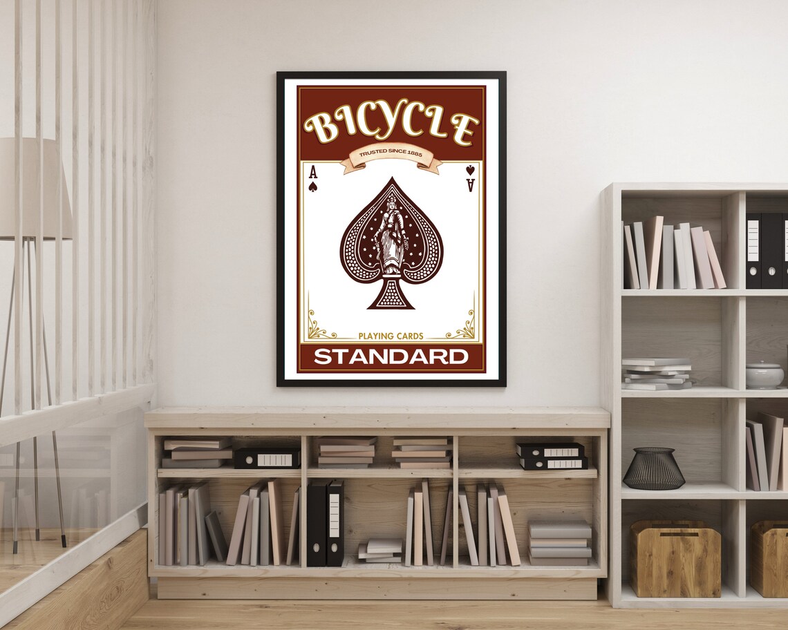 Playing Cards Poster Retro-themed Wall Art Bicycle Cards Preppy Wall ...