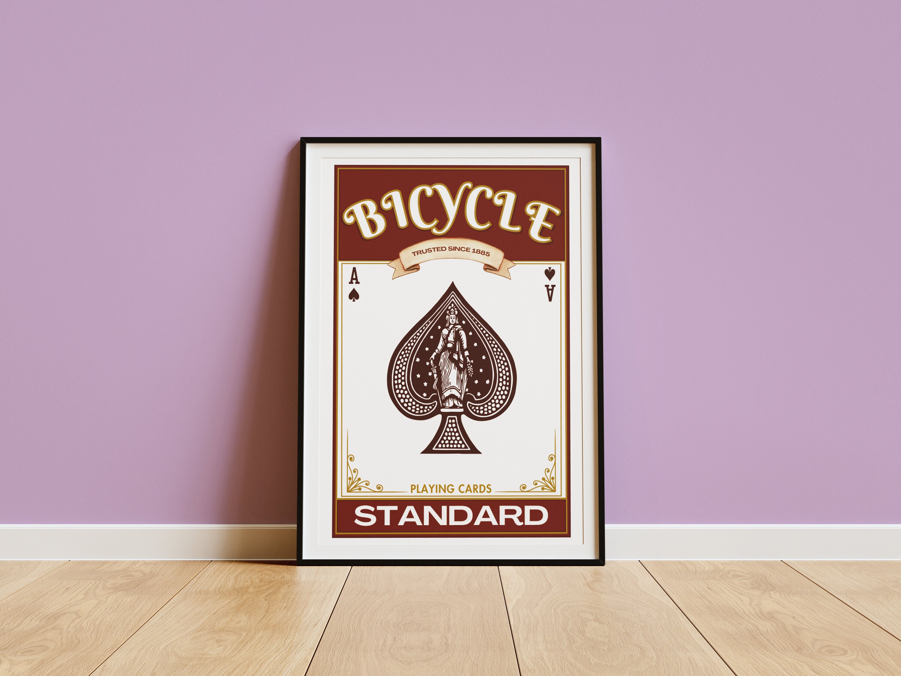 Playing Cards Poster Retro-themed Wall Art Bicycle Cards Preppy Wall ...