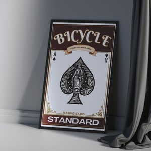 Playing Cards Poster Retro-themed Wall Art Bicycle Cards Preppy Wall ...