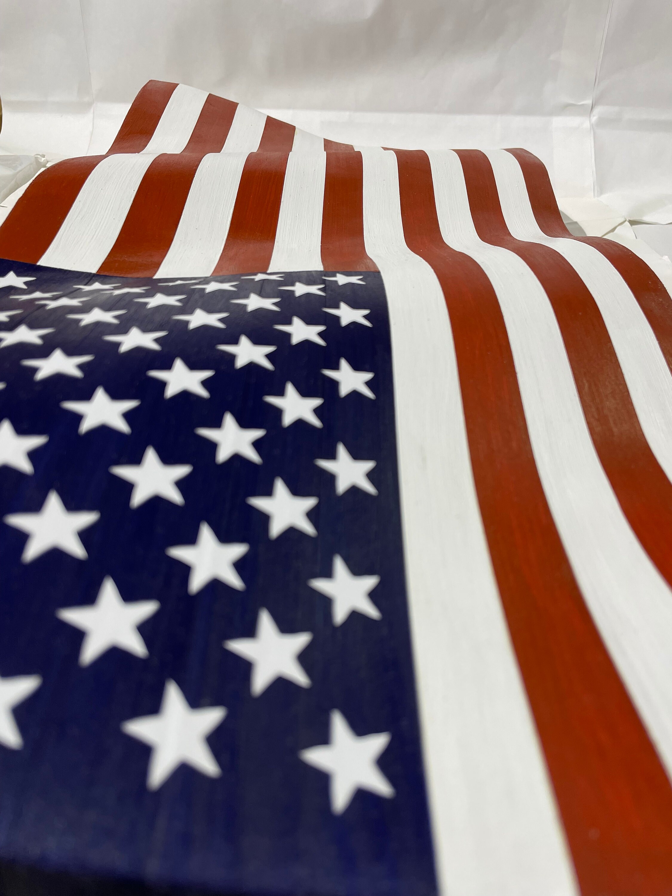 Wooden Wavy American Flag - Handcrafted With Shiny Epoxy Resin Finish ...