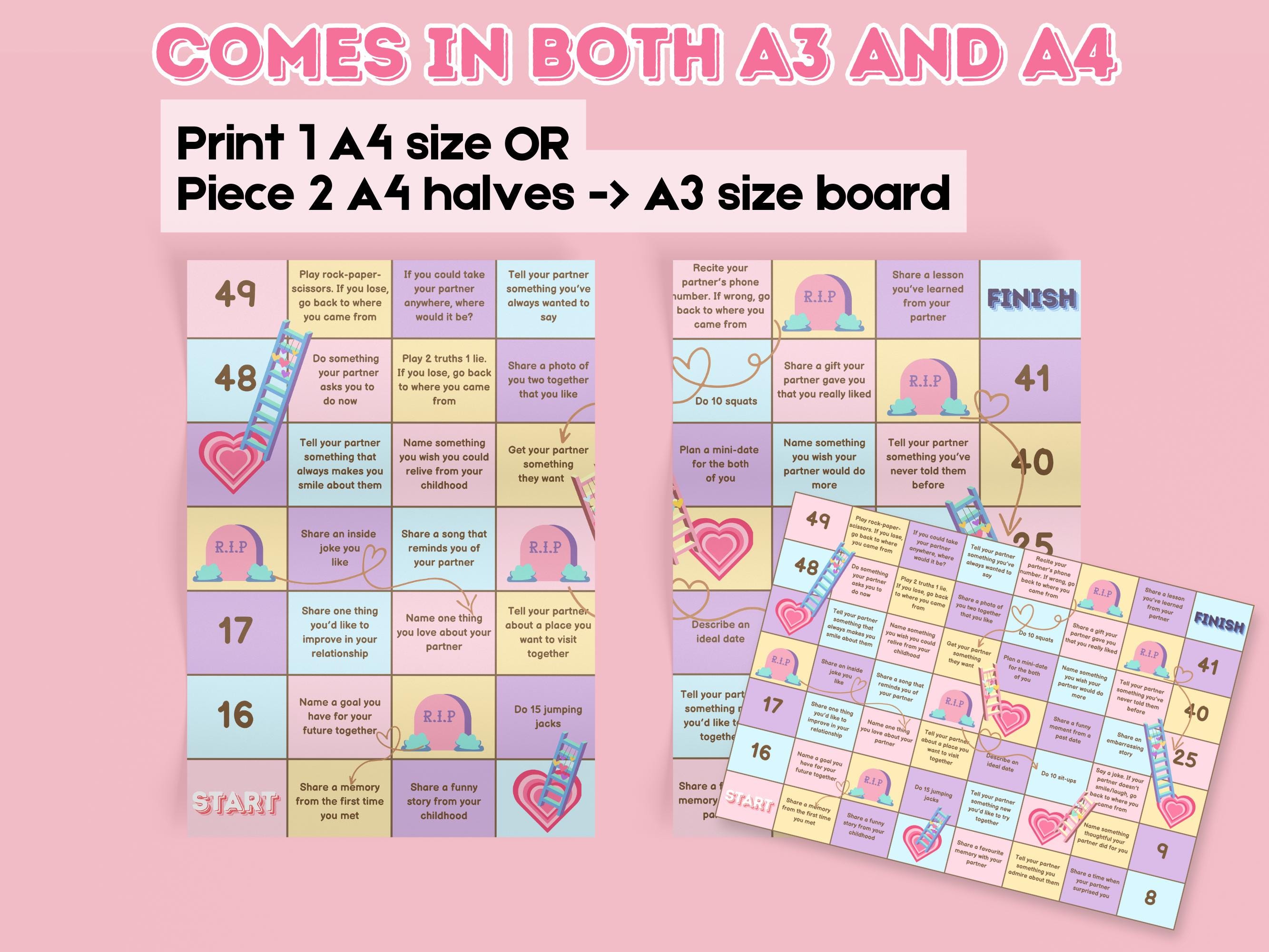 Love and Ladders Printable Couples Date Night Board Game Online Snakes ...