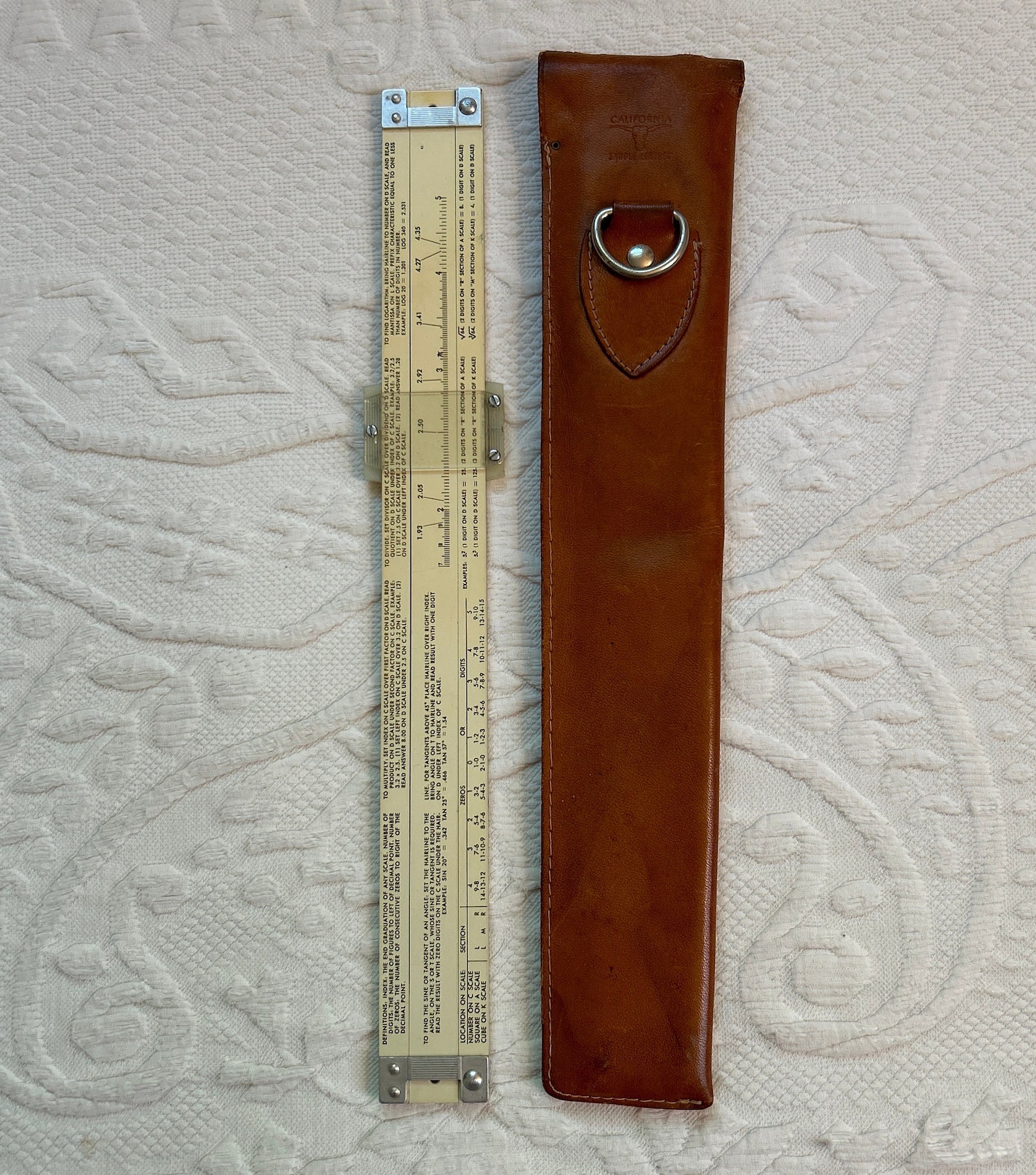 Slide Ruler in Leather Sheath . VTG Pickett 902-T Trig Slide Rule Slide ...