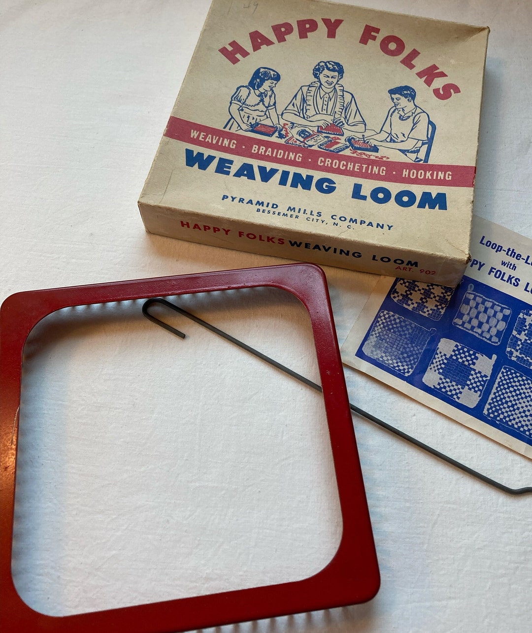 Toy Weaving Loom . Metal Toy Loom . Happy Folks Weaving Loom - Etsy