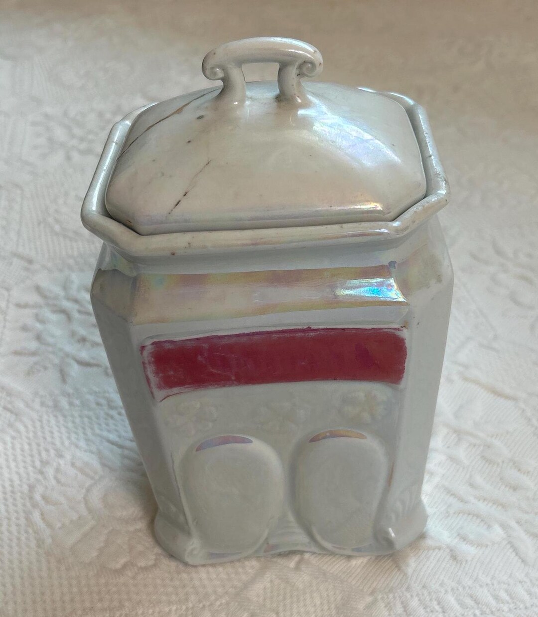 Antique German Lusterware Spice Jar: Shabby Chic Ironstone Vase - Etsy