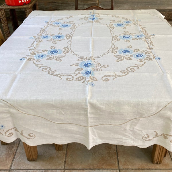 Embroidered Tablecloth - Etsy