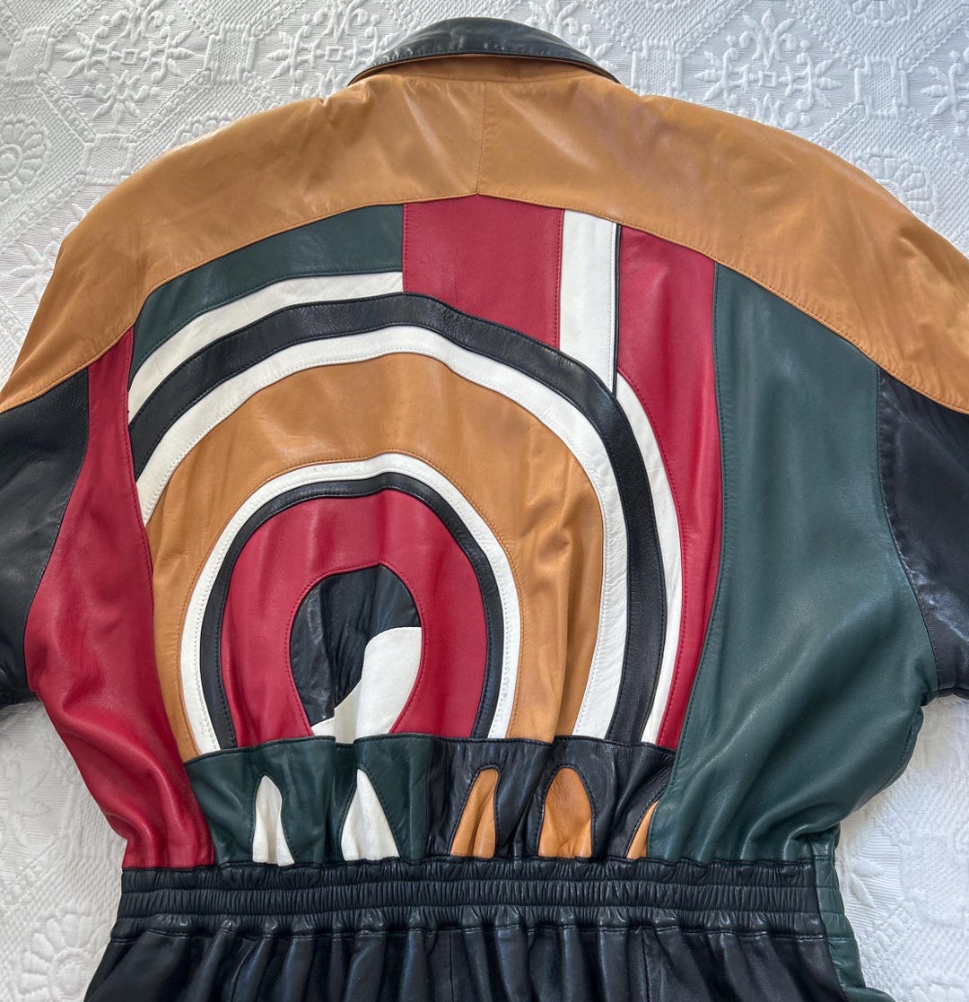 Vintage Tonio Collezione Leather Jacket: Multi-color Italian Design - Etsy