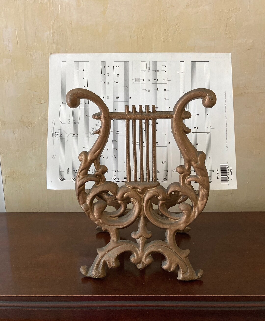 Cast Aluminium Lyre Music Holder . Magazine Holder . LP Holder . Music ...