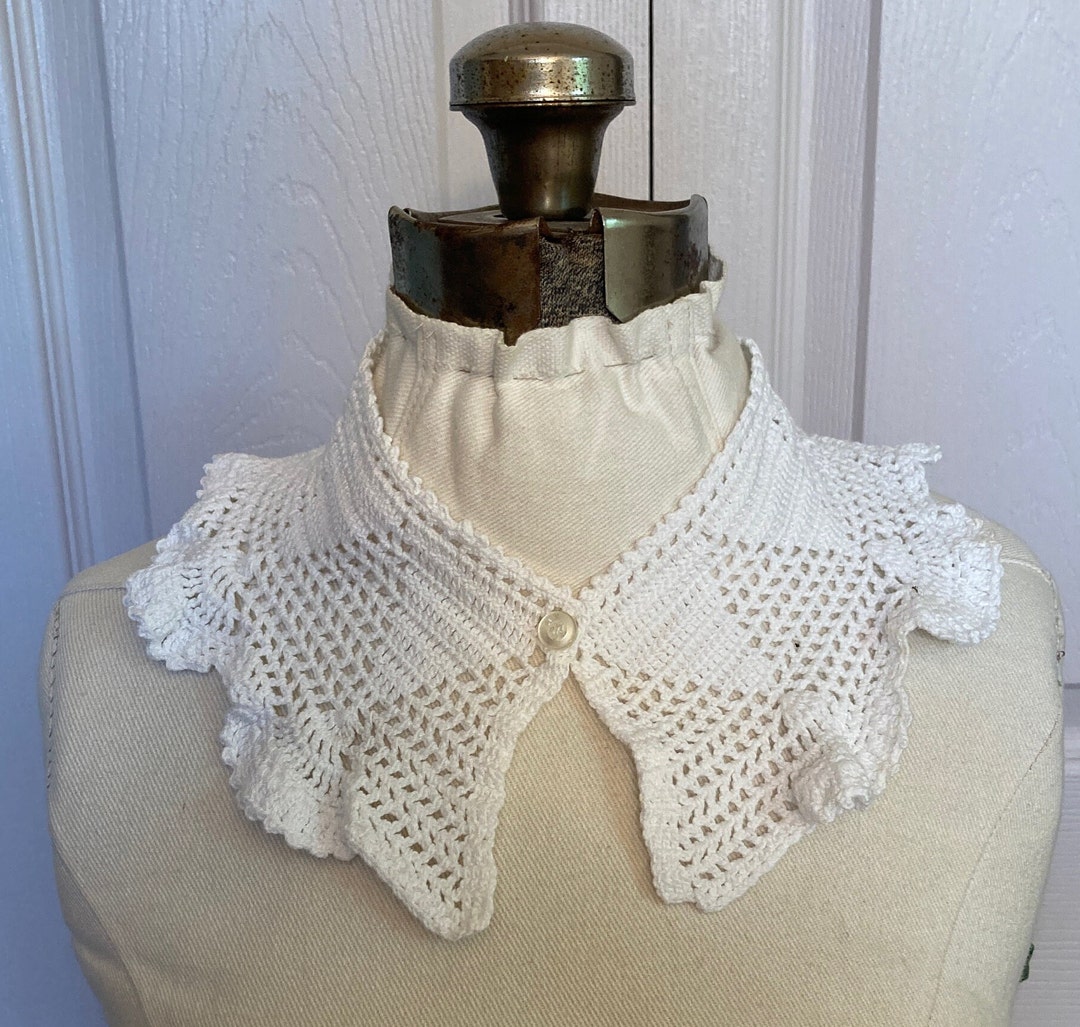 Collar . Hand Crochet Collar . Handmade Collar . 40s Collar . Lace ...