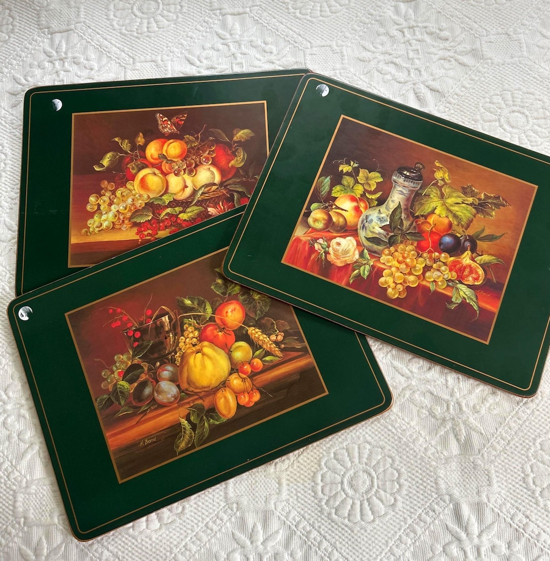 3 Pimpernel Fruit and Berries Placemats . Cork Back Placemats . Made in ...