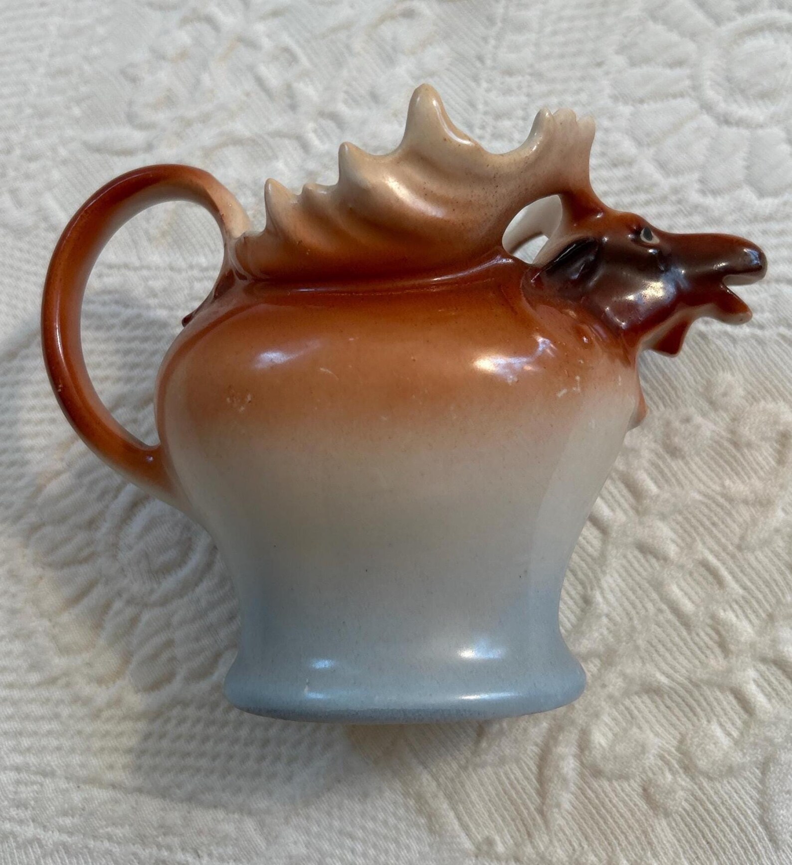 Vintage Antler Creamer: 1940s Blue Ceramic Stag Pitcher - Etsy