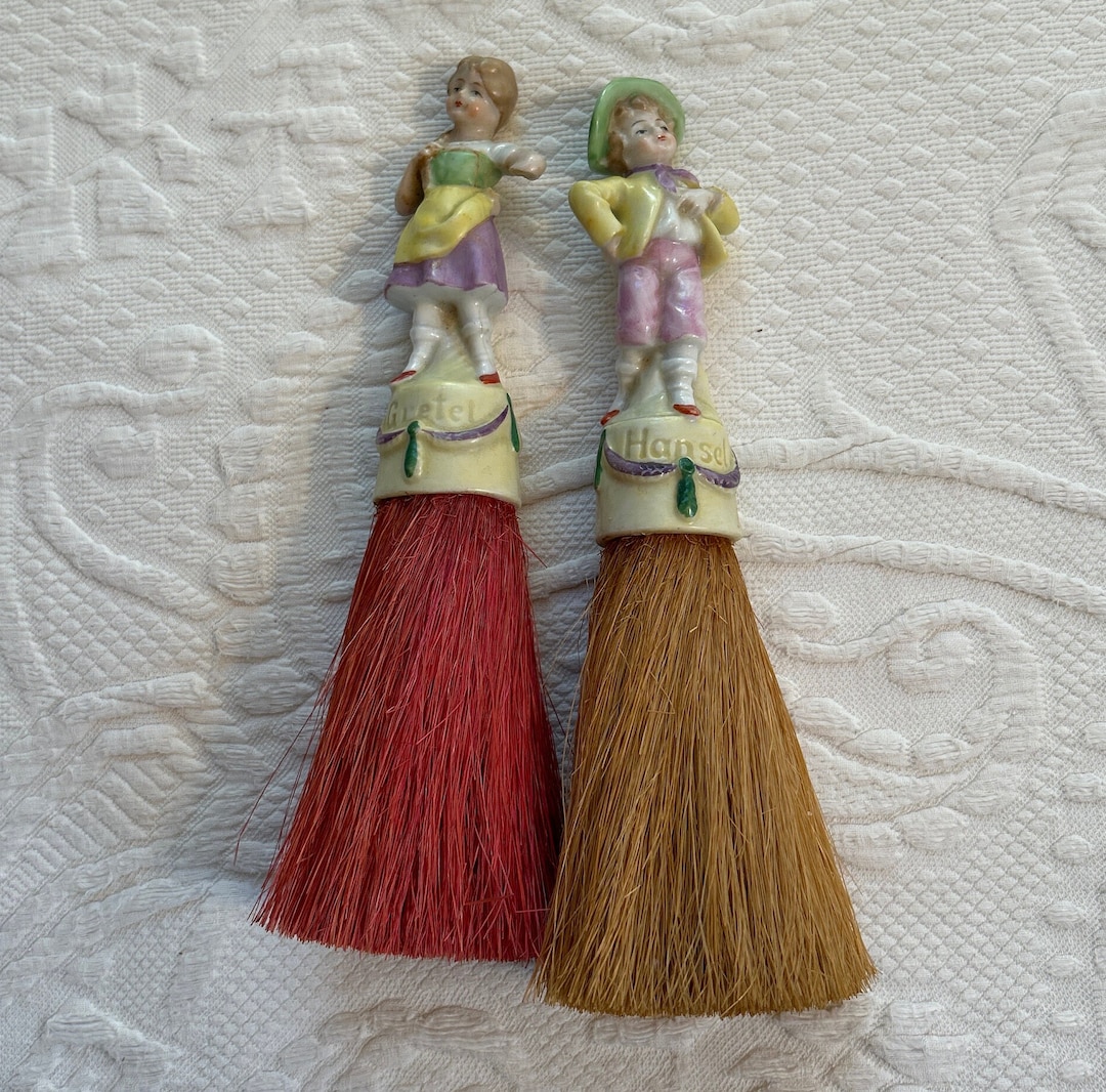 Vintage Half Brushes With Porcelain Figurine . Hansel and Gretel Brush ...