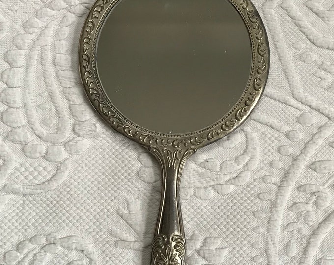 Hand Mirror . Silver Hand Mirror . 20s Hand Mirror - Etsy