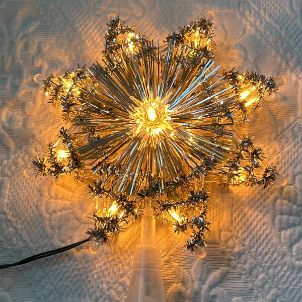 Tinsel Tree Topper - Etsy