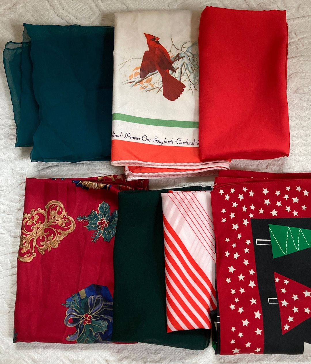 Xmas Scarf Lot . 7 Scarves . Christmas Scarf Lot . Lot of Xmas Scarves ...