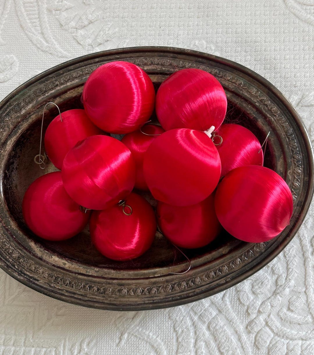 Red Satin Ornament . 11 Satin Tree Ornament . Satin Tree Ornament . Lot ...